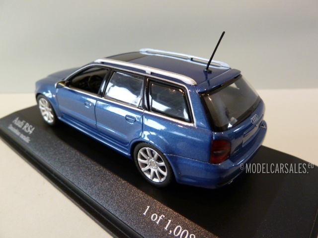 Audi RS4 Avant (B5) Denim Blue Met. 1:43 430019315 MINICHAMPS diecast ...